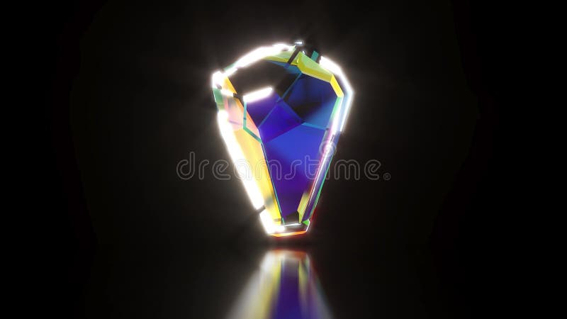 Gem Diamond Rotate 3d Style Intro 3d Stock Illustration - Illustration ...