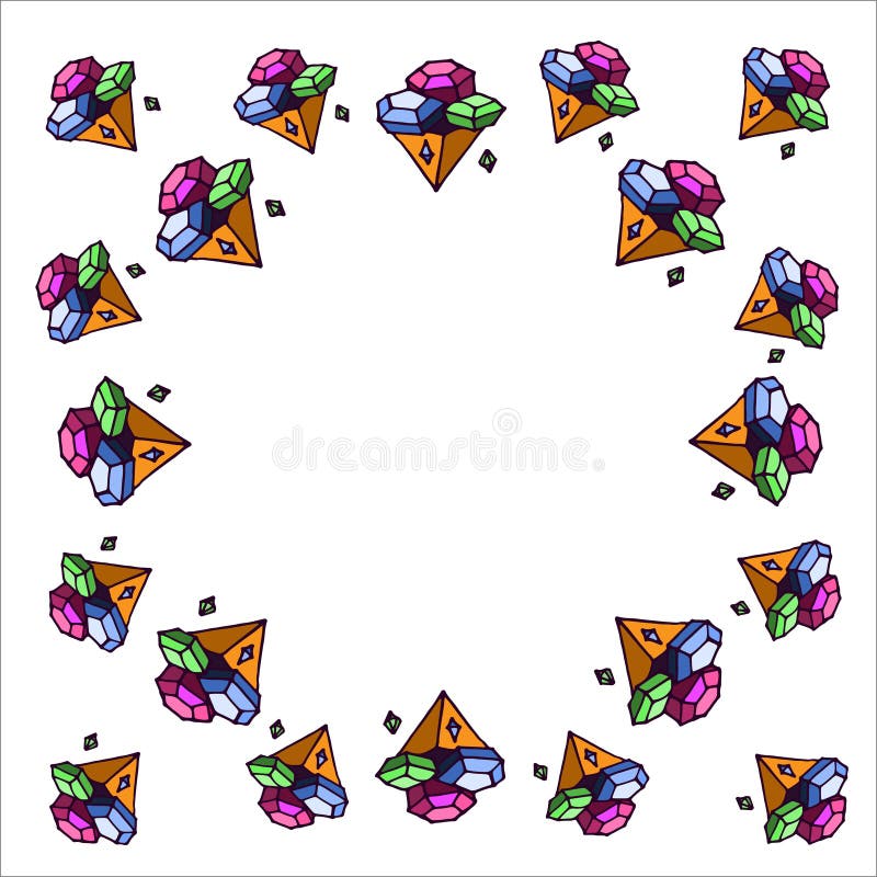 Gem Frame illustration stock. Illustration du seamless - 60115194