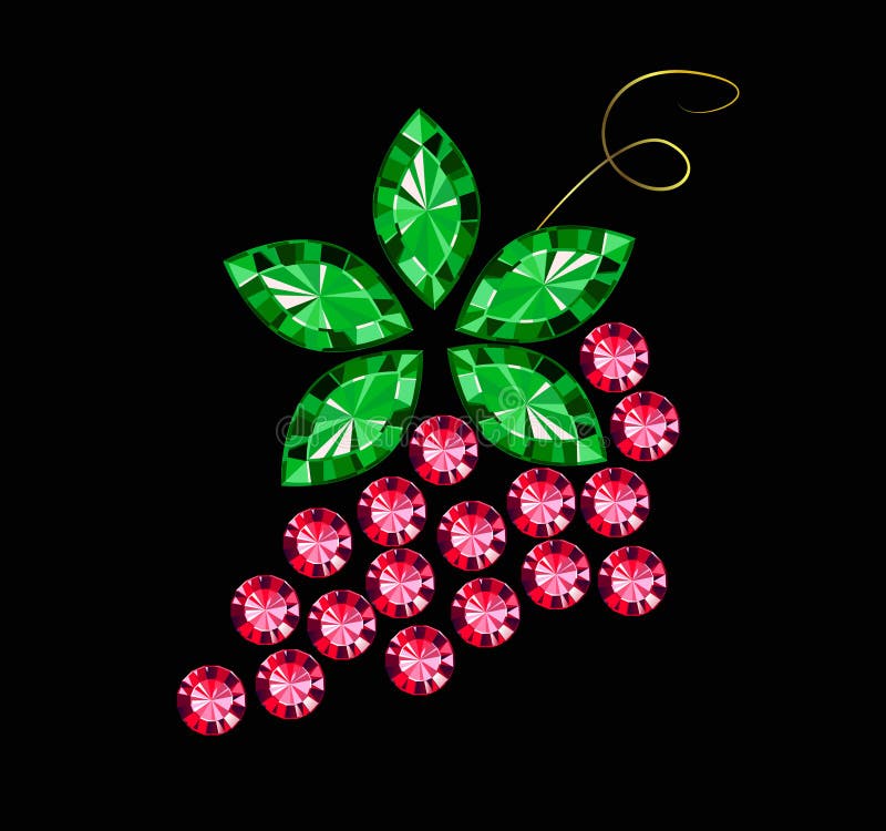 Gem Grape with Leaf stock vector. Illustration of fresh - 34621191