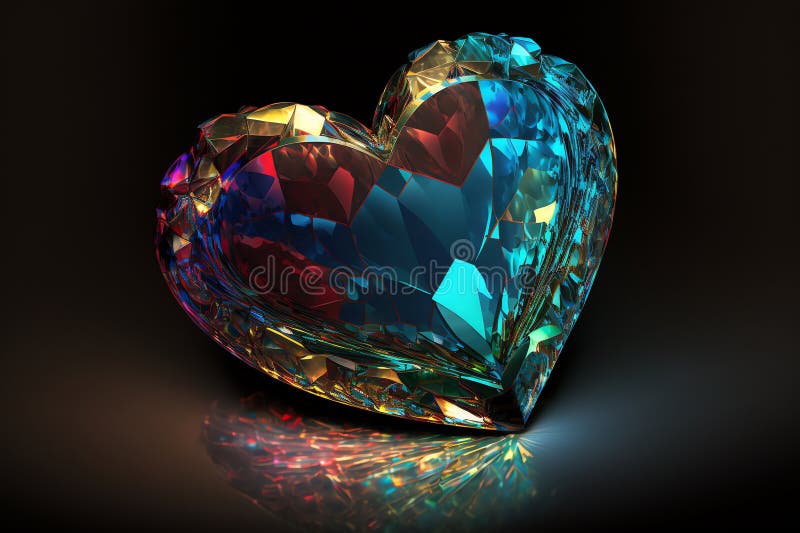 Rainbow Heart Shape Diamond Stock Illustrations – 321 Rainbow Heart ...