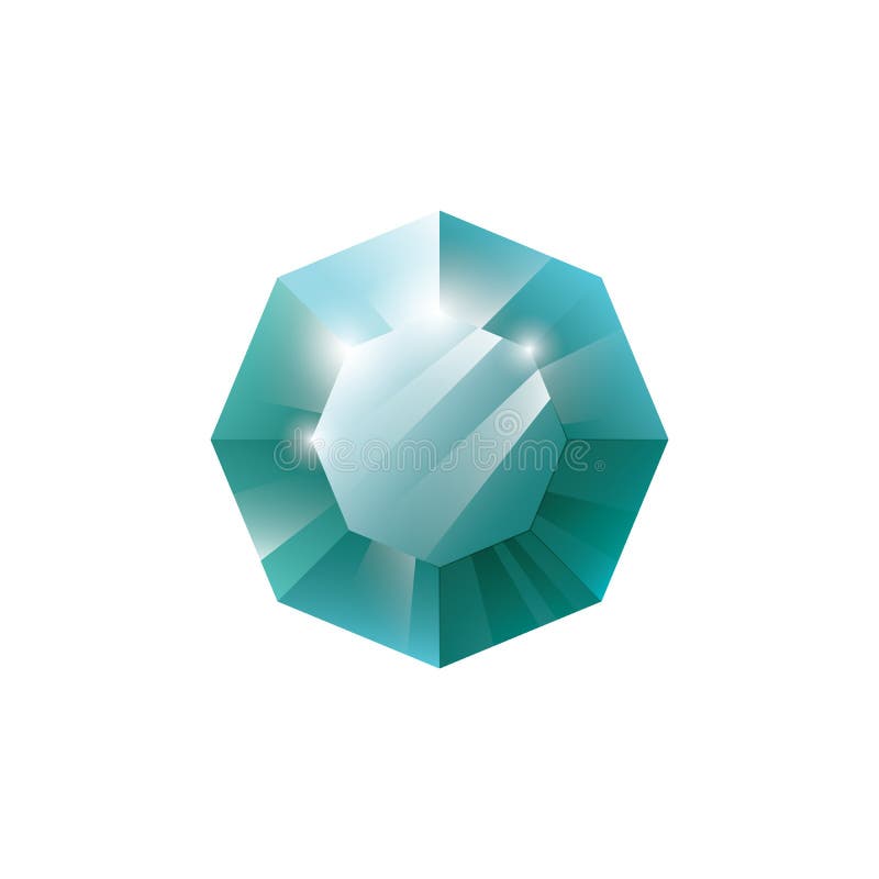 Gem, Precious Stone, Game Loot UI Icon, Vector Illustration Stock ...