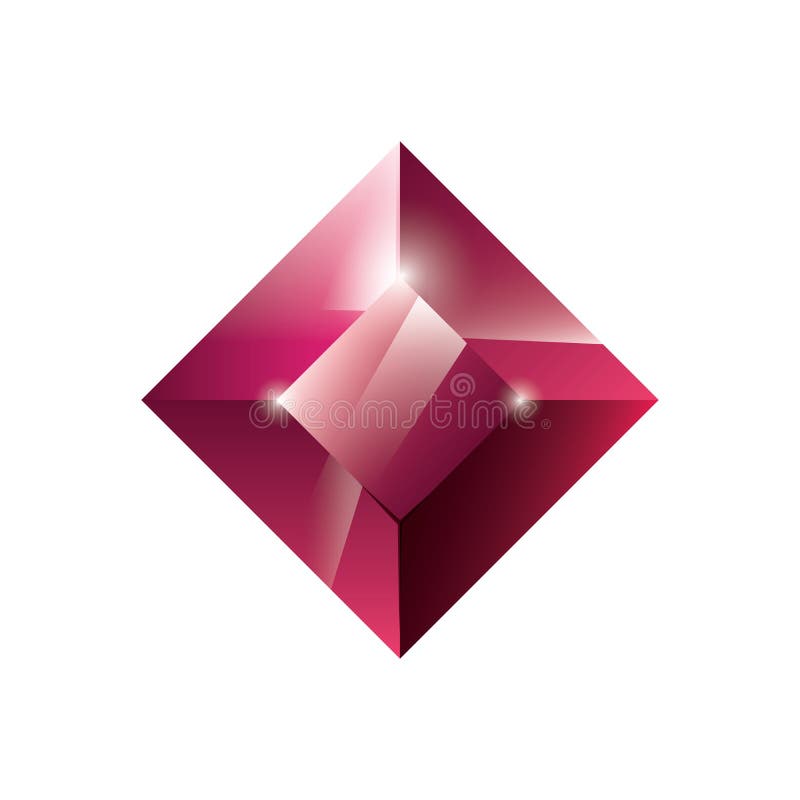 Gem, Precious Stone, Game Loot UI Icon, Vector Illustration Stock ...