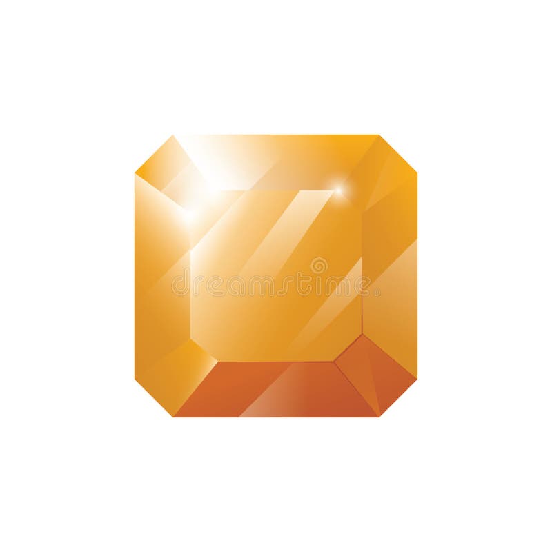 Gem, Precious Stone, Game Loot UI Icon, Vector Illustration Stock ...