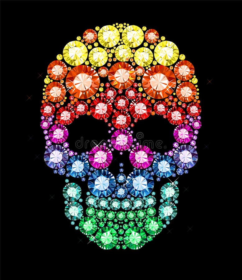 Gem Skull stock vector. Illustration of expensive, faceted - 36716529