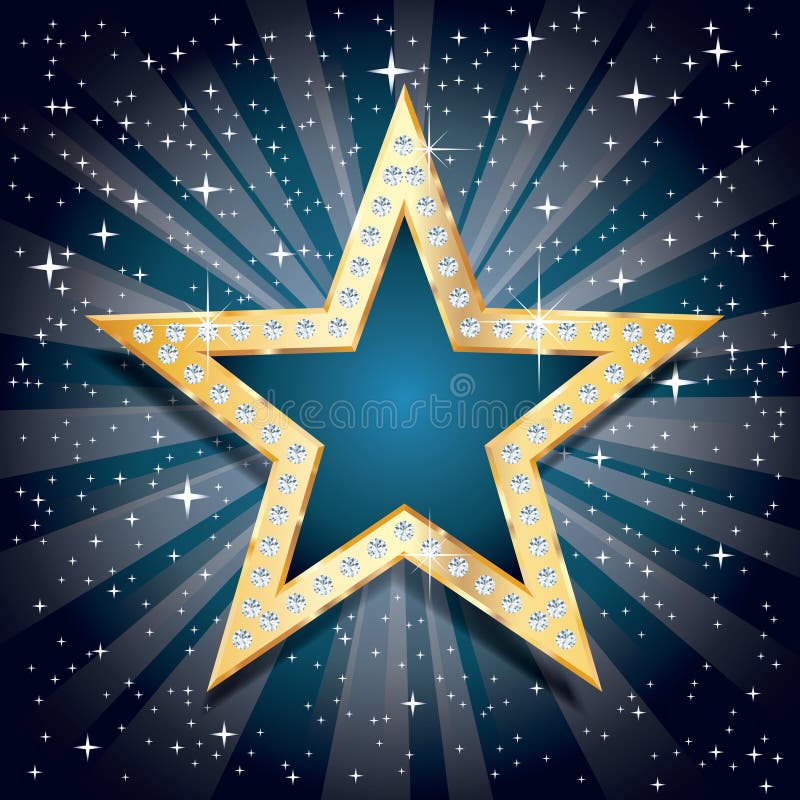 Gem star blue burst stock vector. Illustration of advertisement - 307110304