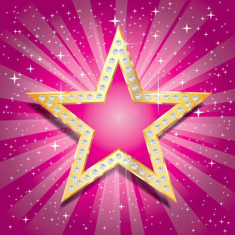 Gem star pink burst stock vector. Illustration of achievement - 310690137