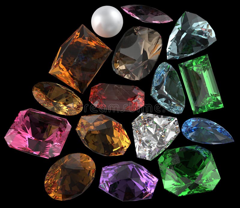 Gem stones stock image. Image of hexagon, collection - 64639247