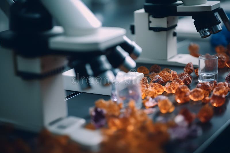 Gem Stones are on the Lab Bench To Be Prepared for Testing by ...