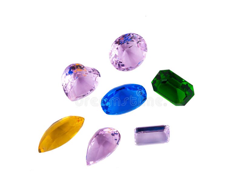 Gem Stones Simulation Isolated on White Background Stock Photo - Image ...