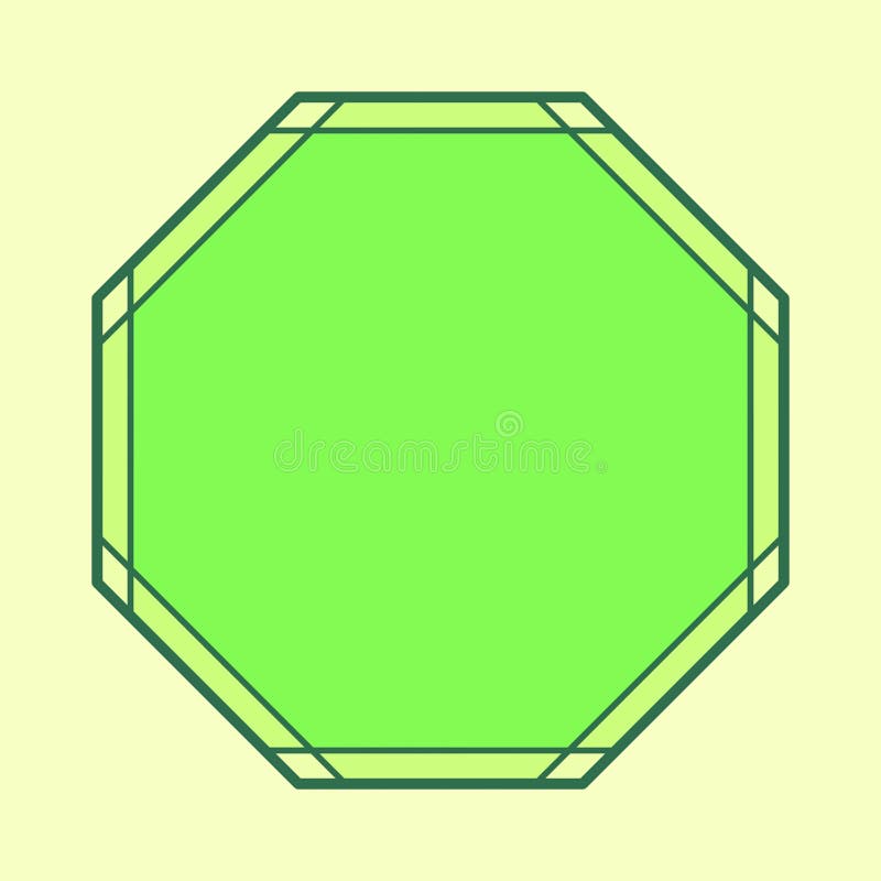 Green Octagon Basic Simple Shapes Isolated on White Background ...