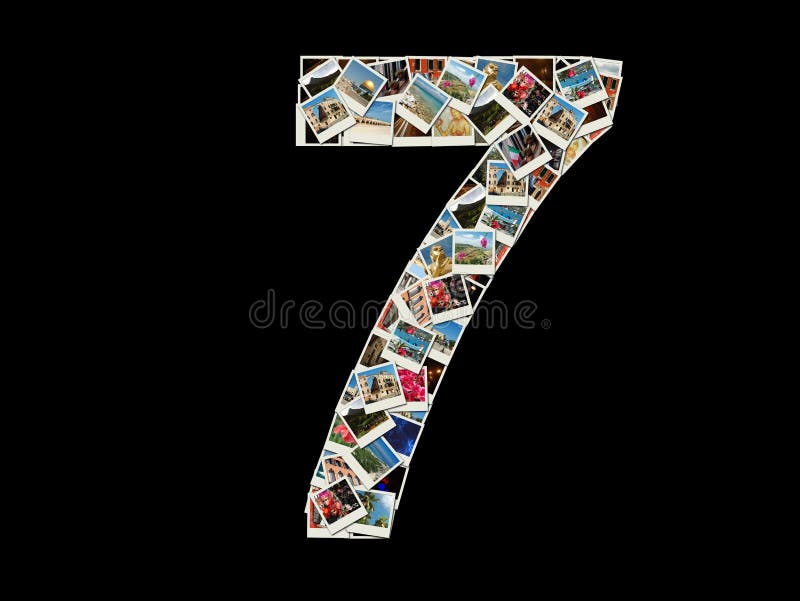 Vorm Van 5 Cijfer-foto Collage Stock Afbeelding - Image of beroemd ...