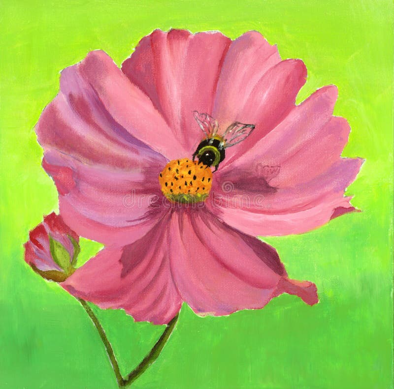 Gemalte Blume stock abbildung. Illustration von blume - 2930122