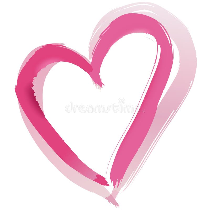 Gemalte Herz-Form vektor abbildung. Illustration von hochzeit - 31658684