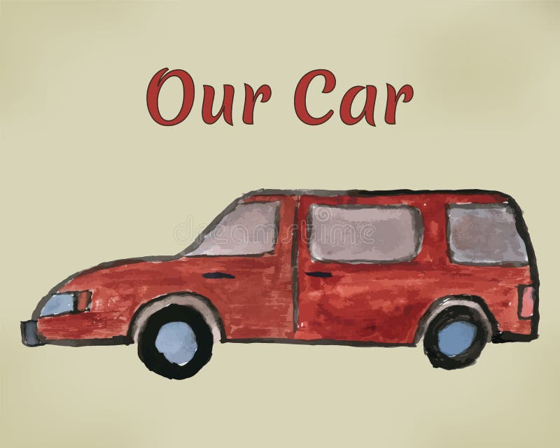 Gemaltes Auto stock abbildung. Illustration von kinder - 34206528