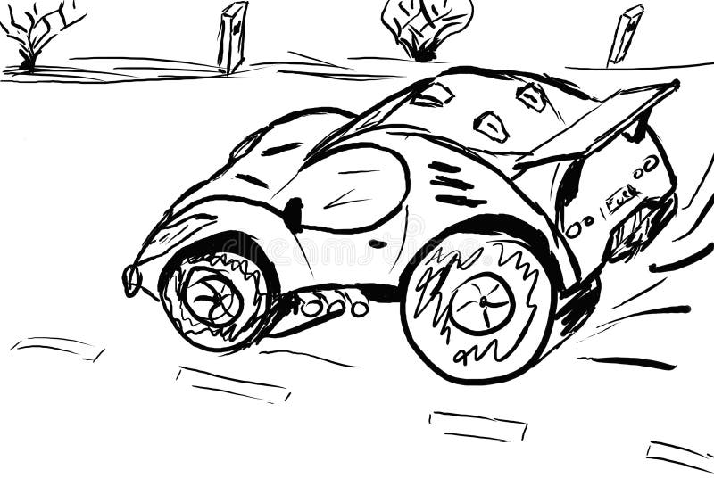 Gemaltes Auto stock abbildung. Illustration von reise - 34206528