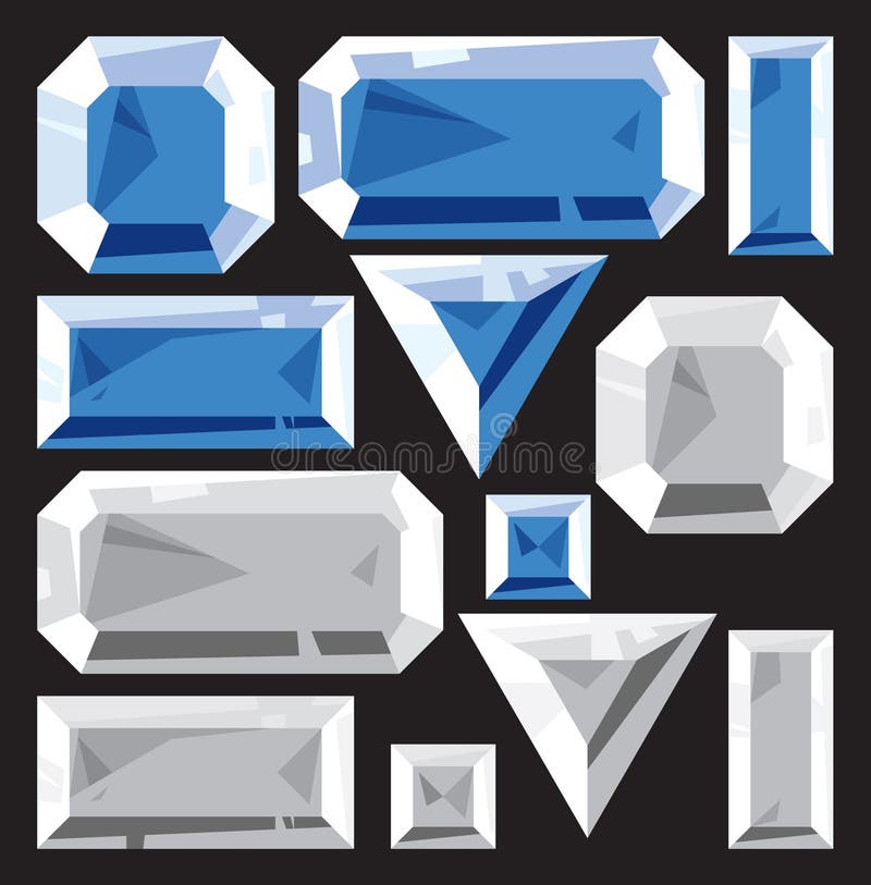 Gemas Del Zafiro Y Del Diamante Ilustración del Vector - Ilustración de ...