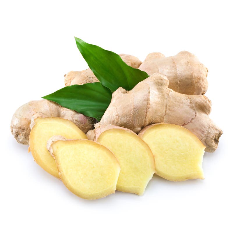 Gemberwortel met blad stock foto. Image of groenten, groen - 45766486