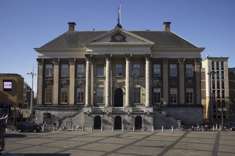 Stadhuis Van Groningen, Nederland Stock Foto - Afbeelding bestaande uit ...
