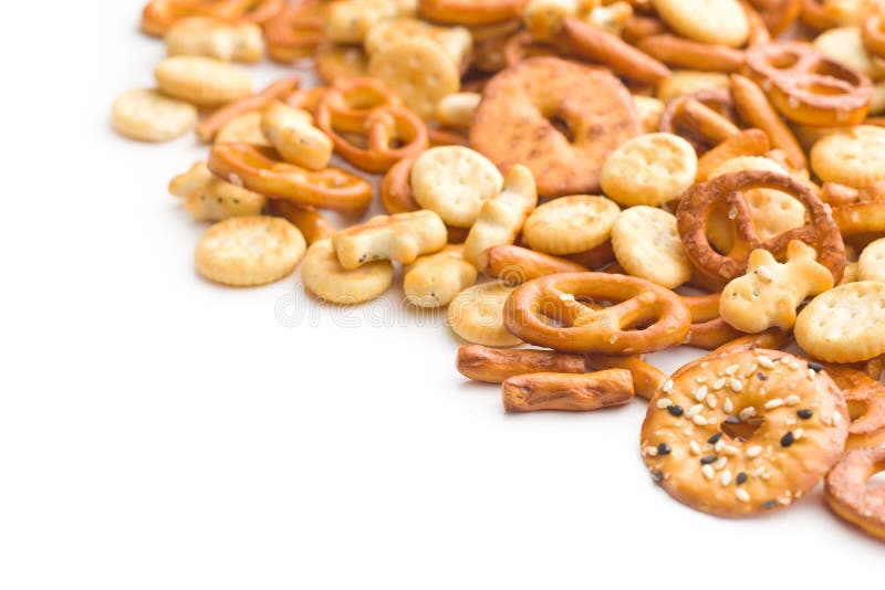 Gemengde Zoute Snackcrackers En Pretzels Stock Foto - Image of ...