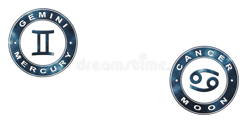 Cancer and Gemini Compatibility Stock Illustration - Illustration of ...