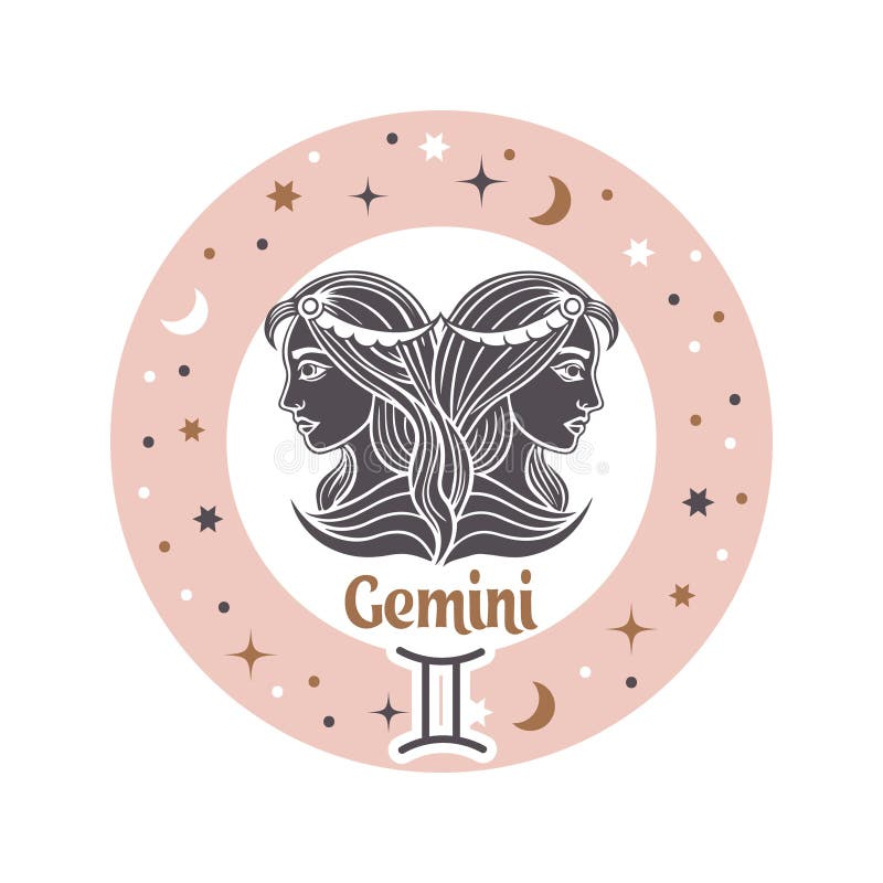 Gemini Horoscope Sign. Element of Zodiac Astrology. Esoteric Symbol for ...
