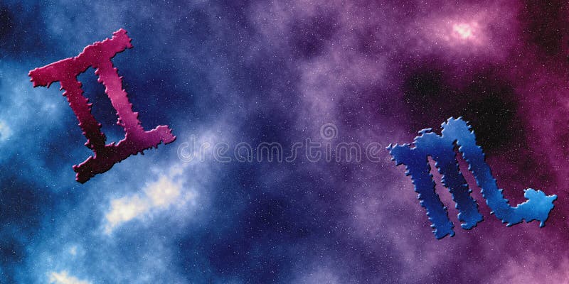 Gemini and Scorpio Compatibility Stock Illustration - Illustration of ...