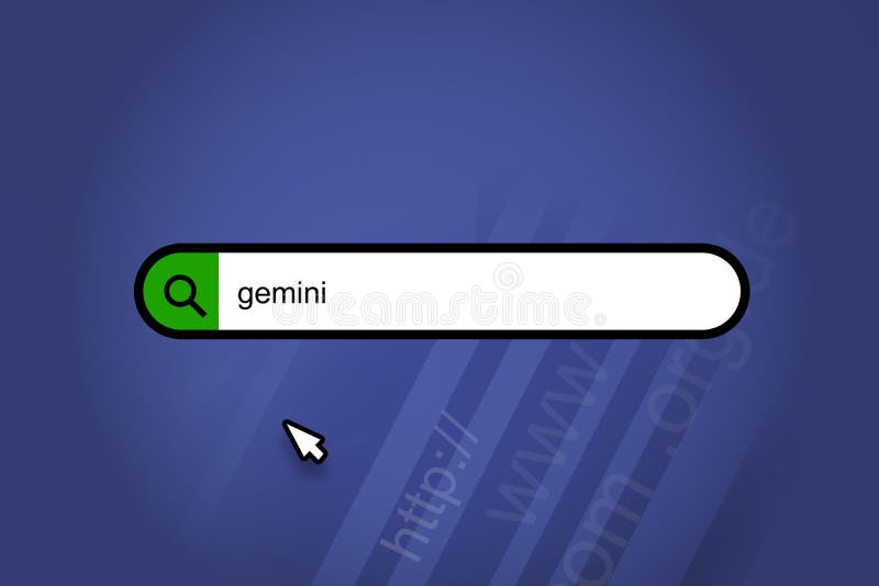Gemini - Search Engine, Search Bar with Blue Background Stock ...