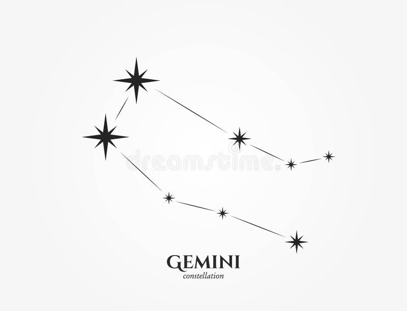Gemini Zodiac Sign Horoscope Symbol. Isolated Astrological Icon in ...
