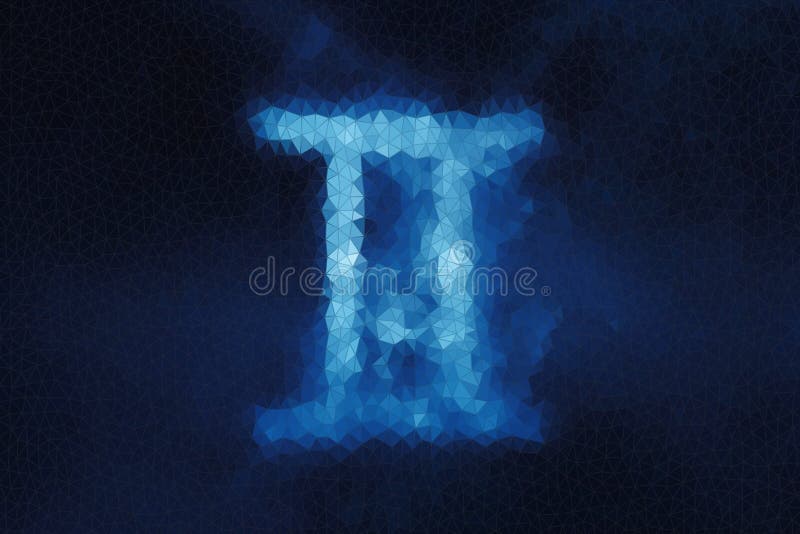 Gemini Zodiac Sign, Polygonal Art Background Stock Illustration ...