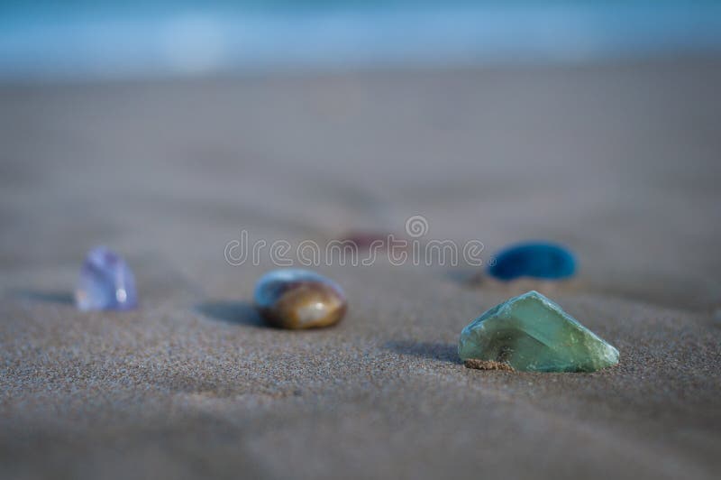 Gems on the beach stock image. Image of macro, color - 155666481