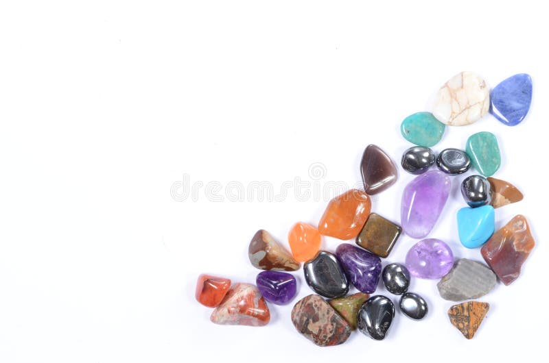 Three Gemstones on White Background Stock Photo - Image of jewelry ...