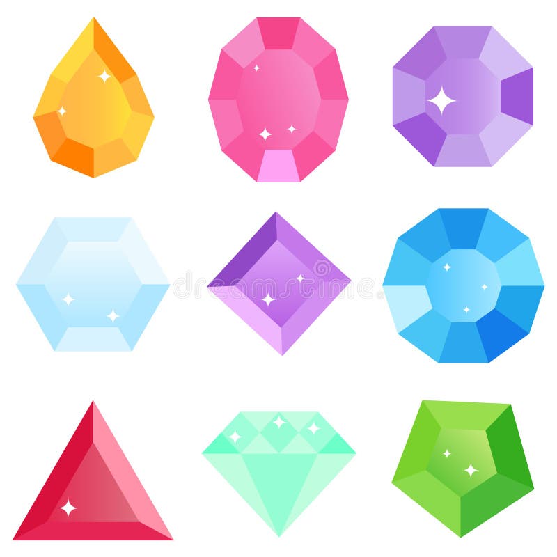 Gems, Icon Gems, Ruby, Erald, Brilliant Collection Stock Vector ...
