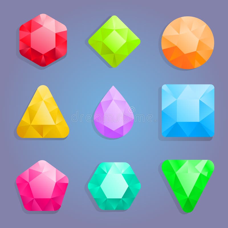 Gems icons. stock vector. Illustration of vector, match - 81158549