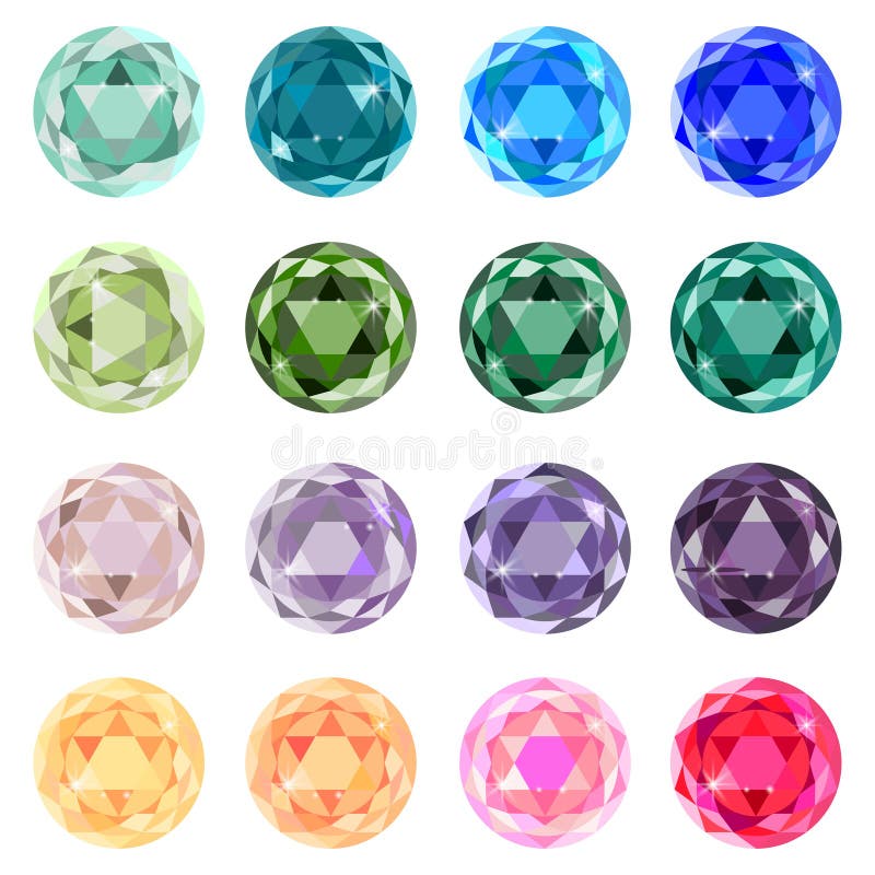 Gems Set for Game Design. Diamond, Brilliant Gem. Vector Illustration ...
