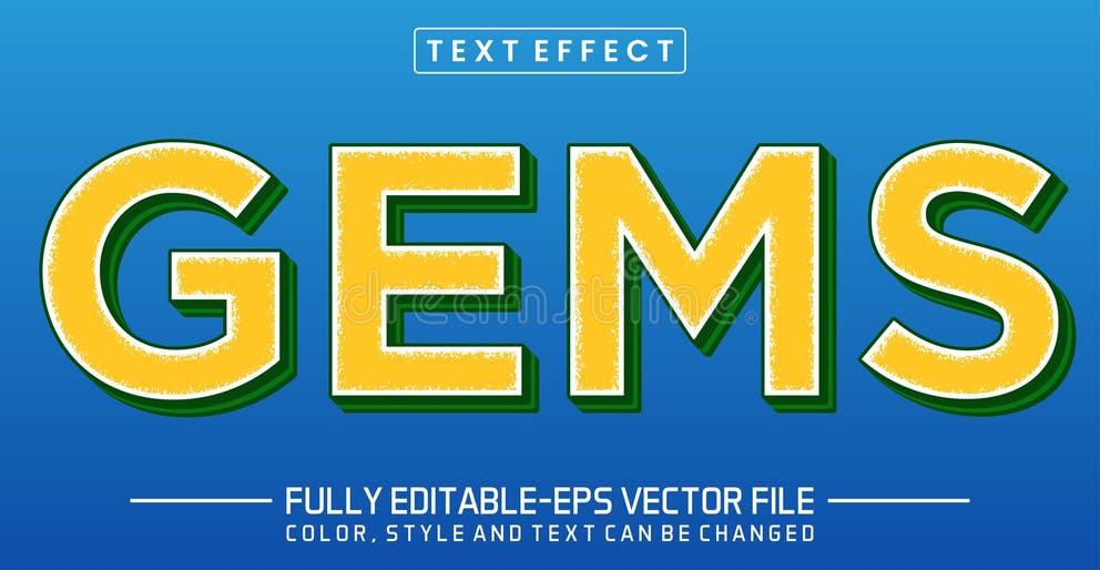 Gems Text Editable Style Effect Stock Vector - Illustration of title ...