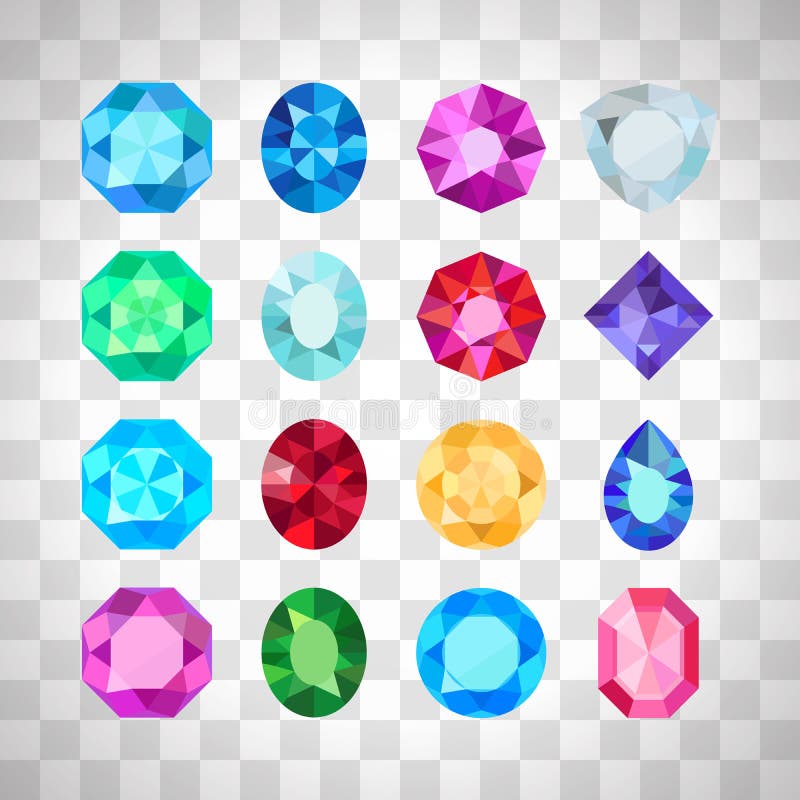 Gems on Transparent Background Stock Vector - Illustration of glow ...