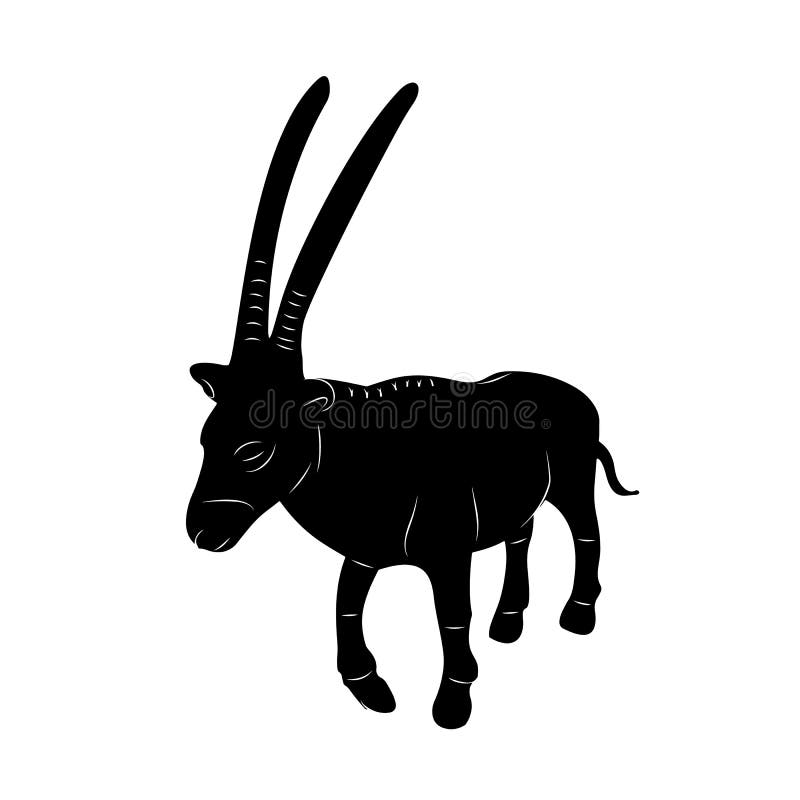 Gemsbok Antelope Stylized Vector Illustration Icon Stock Vector ...