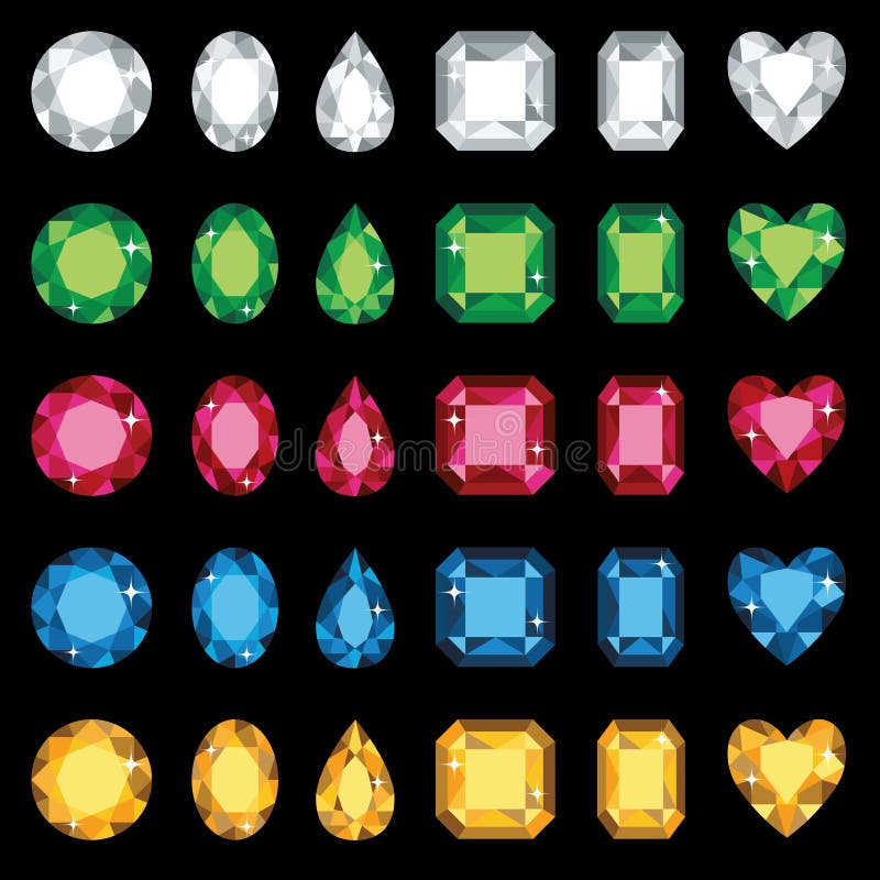 Gemstones - Diamond Cut Vector Stock Vector - Illustration of expensive ...