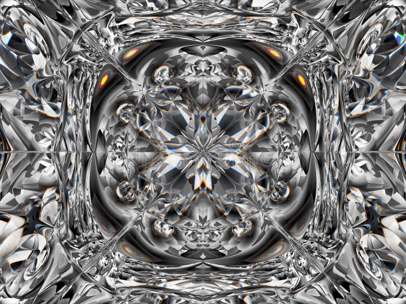 Gemstone or Abstract Diamond Texture Closeup and Kaleidoscope Stock ...