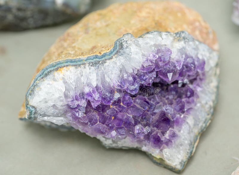 Gemstone Amethyst Mineral Rock Crystal Stock Photo - Image of people ...