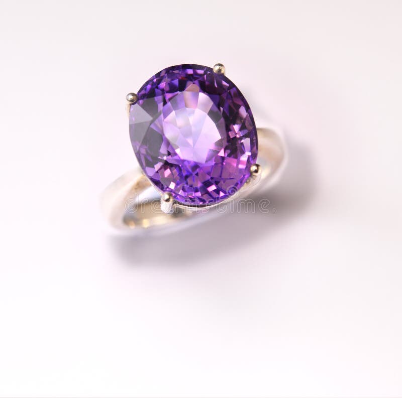 Gemstone Amethyst ring stock image. Image of magnesium - 236144385