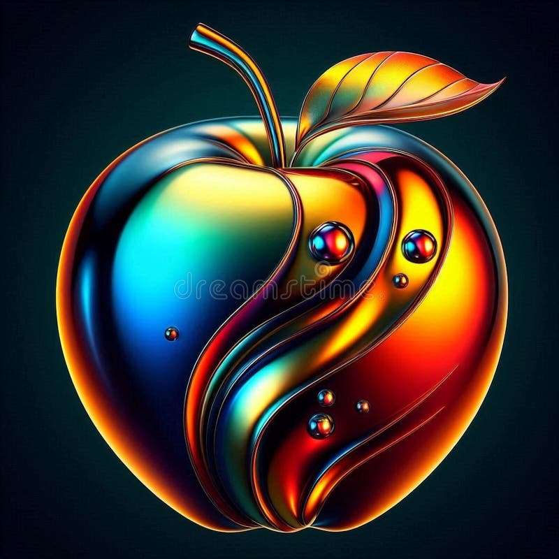 Gemstone Apple: a Reflective Spectrum of Colors Stock Illustration ...