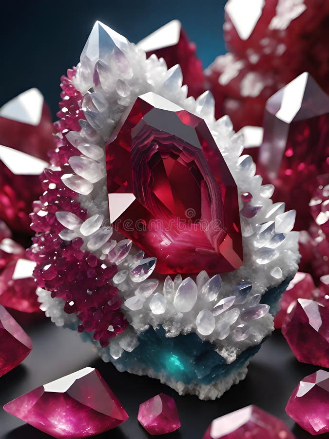 Gemstone on a Black Background, Gemstone with Shiny Crystals and Waves ...