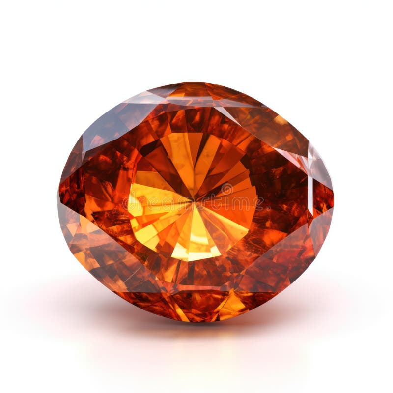 Gemstone Citrin on White Background Stock Image - Image of generated ...