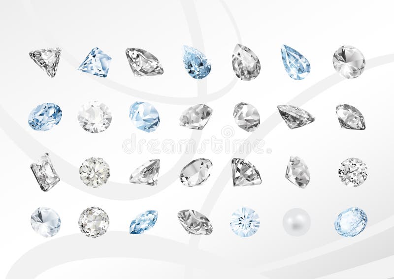 Gemstone ClipArt. Vector Diamond Digital Rhinestones Bundle Stock ...