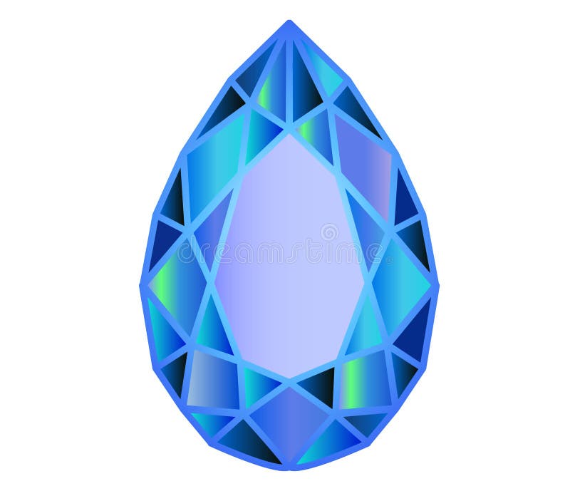Gemstone, Diamond in the Form of a Pear Drop Stock Vector ...