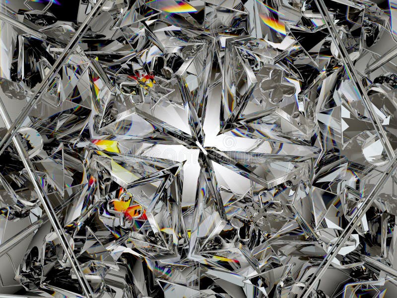 Gemstone Diamond or Shiny Glass Triangular Texture Kaleidoscope Stock ...