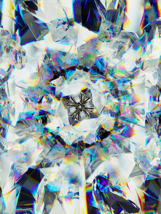 Gemstone or Diamond Texture Closeup and Kaleidoscope Stock Illustration ...
