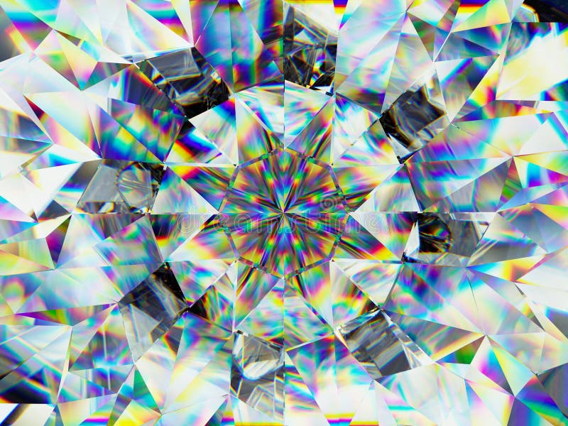 Gemstone or Diamond Texture Closeup and Kaleidoscope Stock Illustration ...
