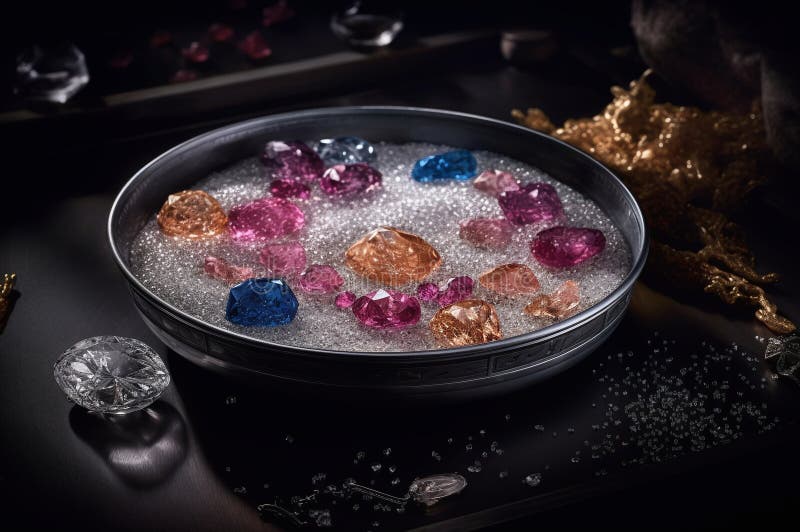 Gemstone-encrusted Pan with Diamonds and Jewels Stock Illustration ...